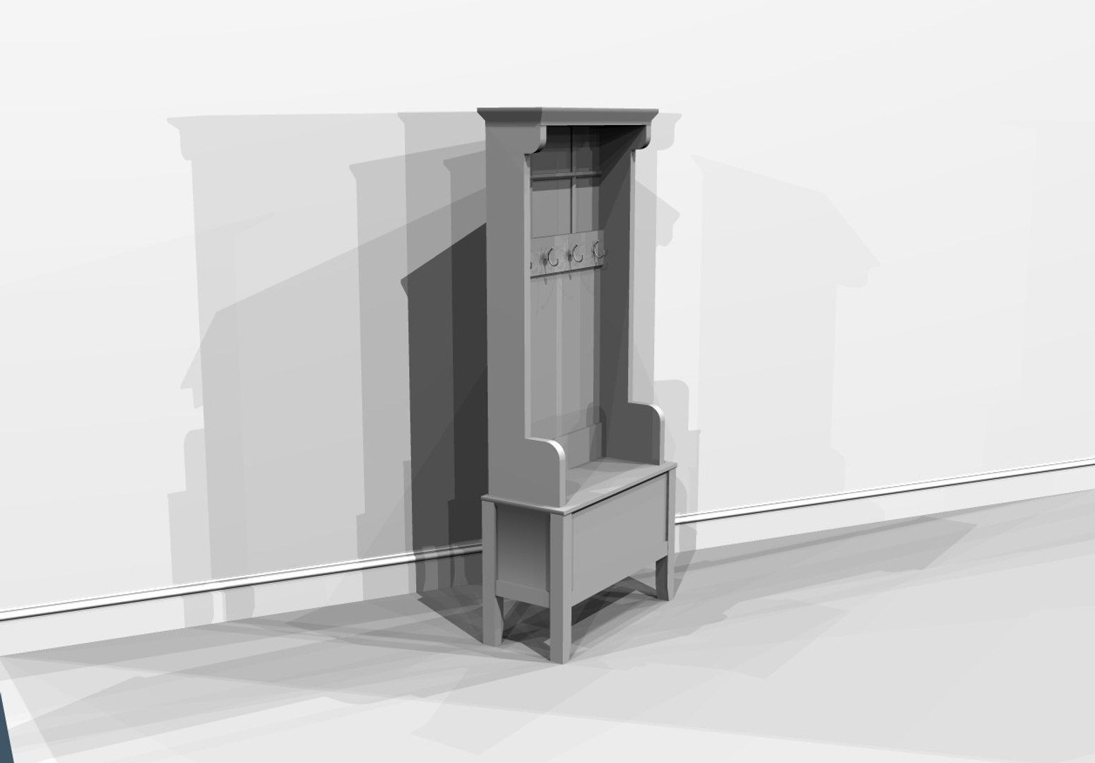 interior hall tree 3d obj