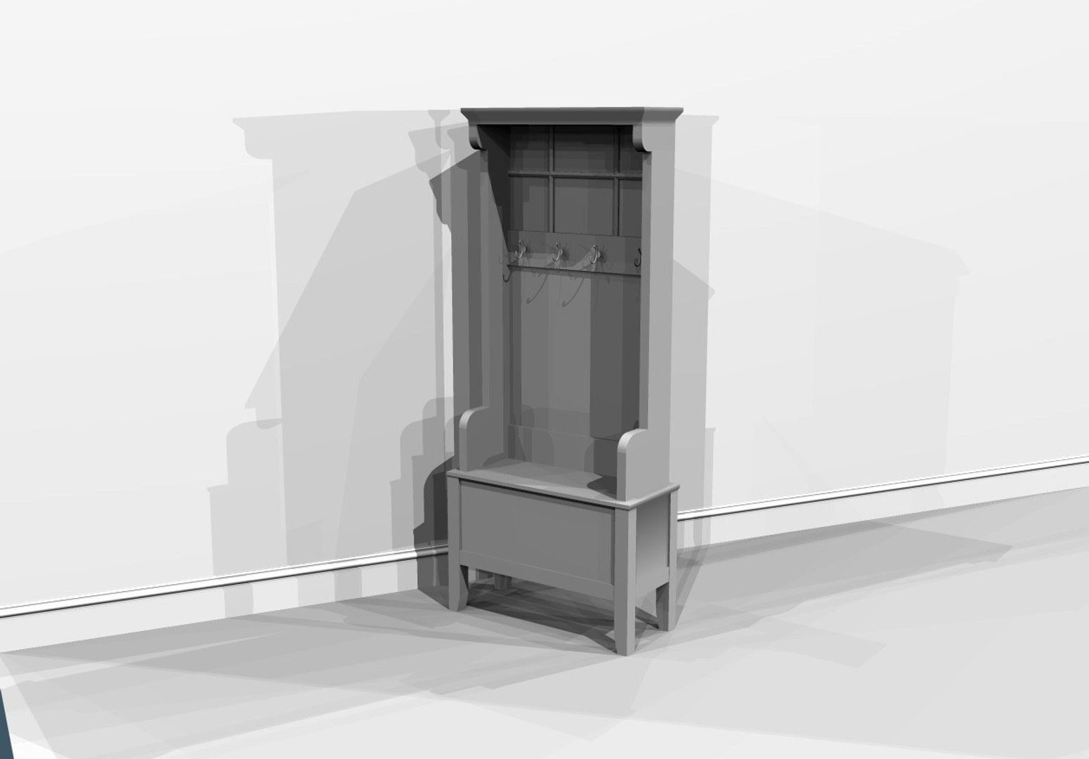 interior hall tree 3d obj