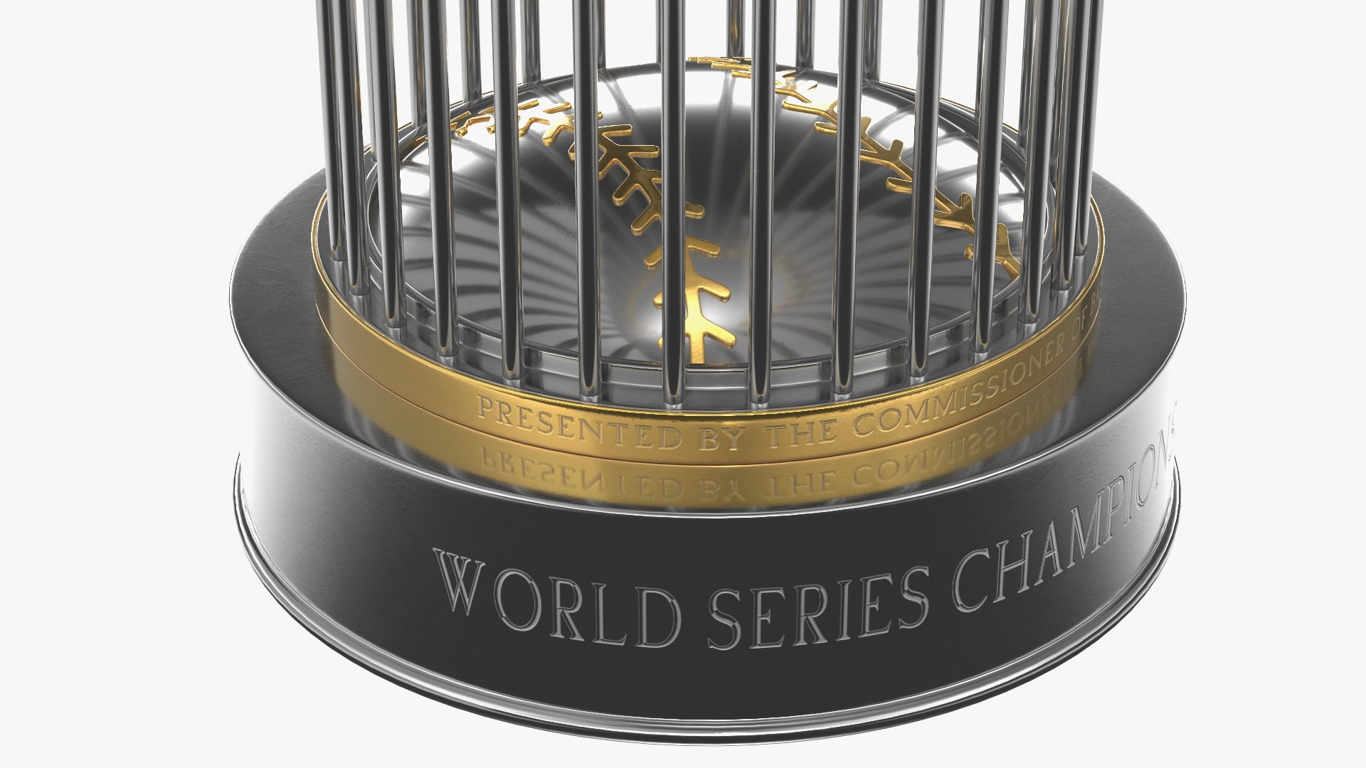 Baseball World Series Trophy In Glass Display Model - TurboSquid 2367758