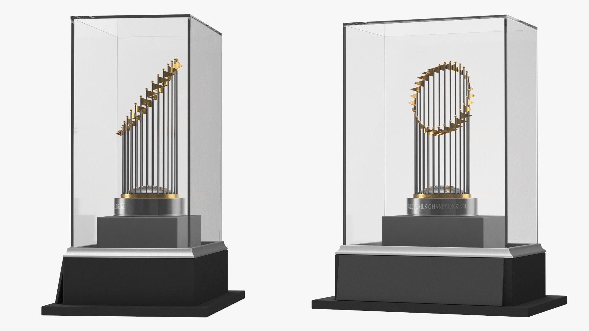 Baseball World Series Trophy In Glass Display Model - TurboSquid 2367758