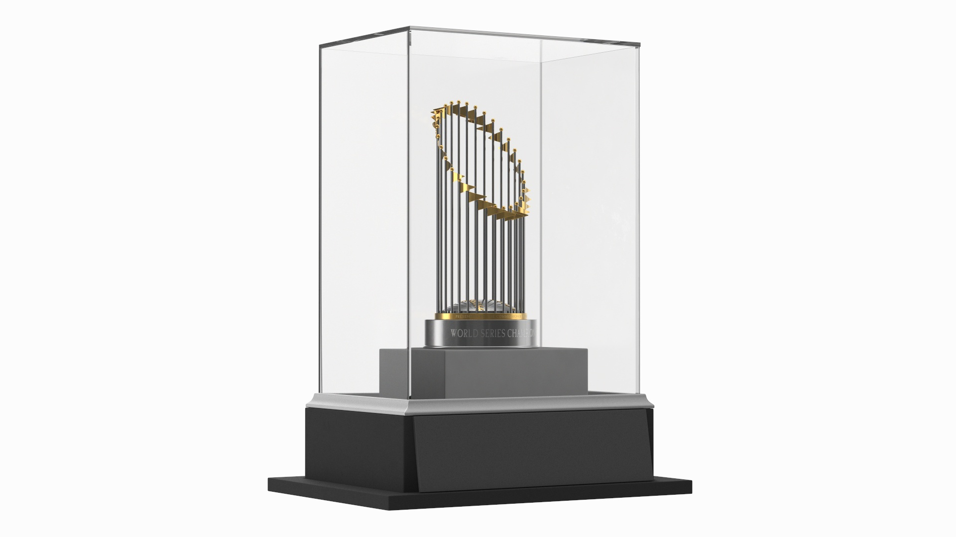 Baseball World Series Trophy In Glass Display Model - TurboSquid 2367758