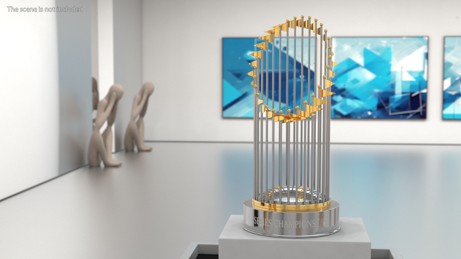 Baseball World Series Trophy In Glass Display Model - TurboSquid 2367758