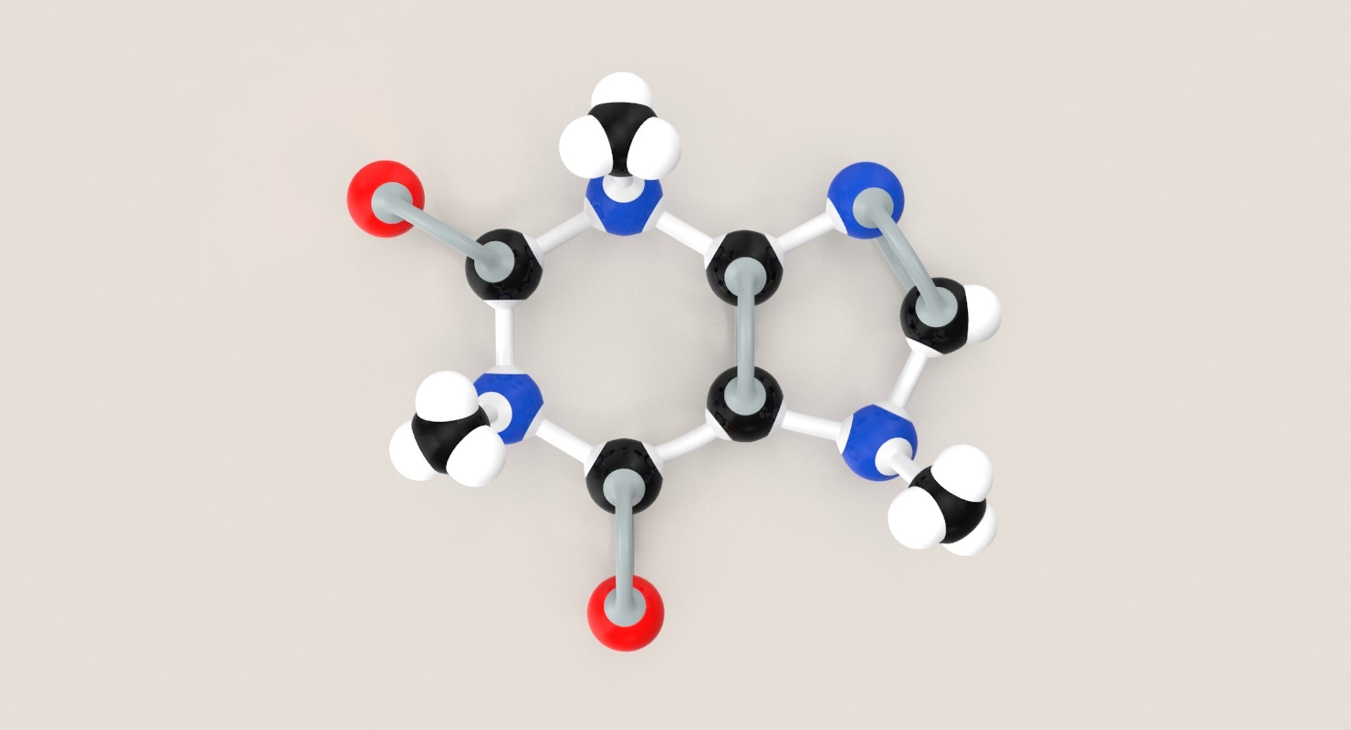3d Model Caffeine Molecule
