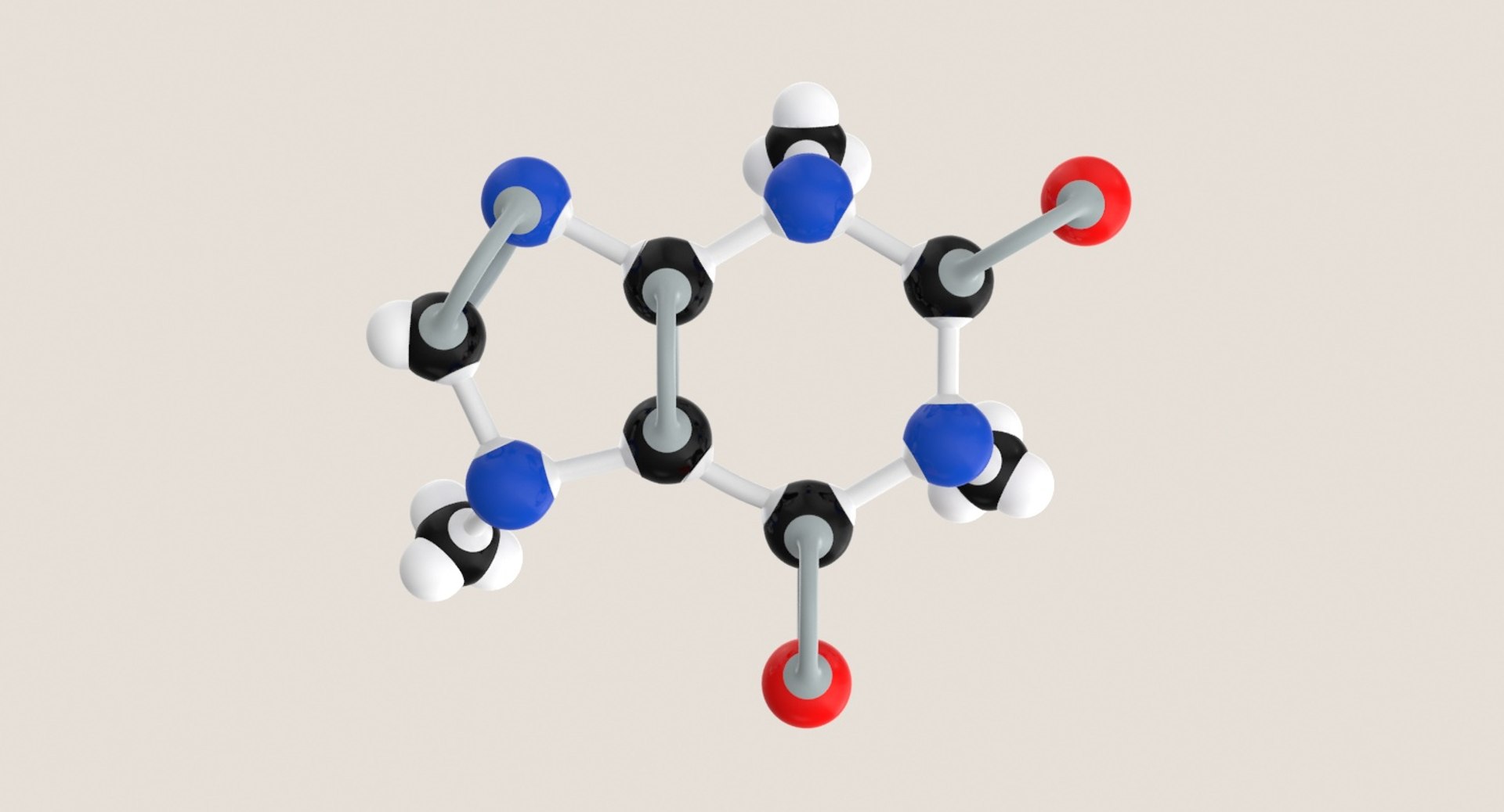 3d Model Caffeine Molecule
