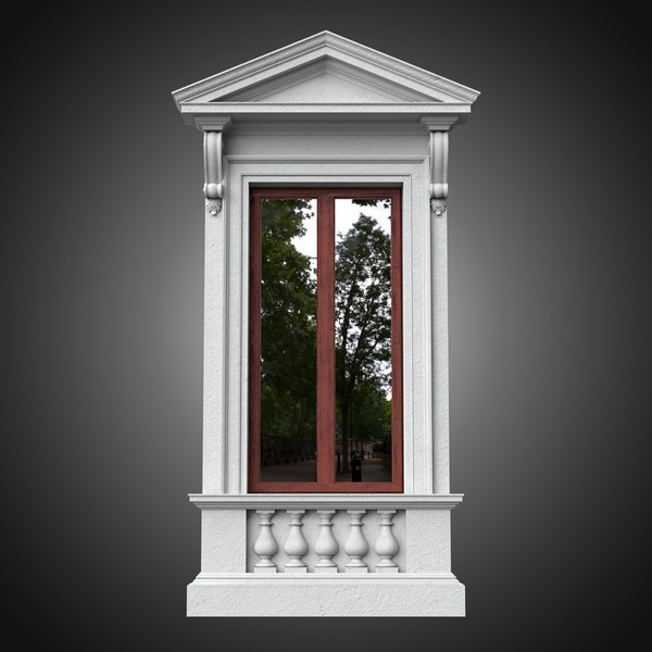 modelo 3d Ventana clásica con frontón curvo - TurboSquid 1592280