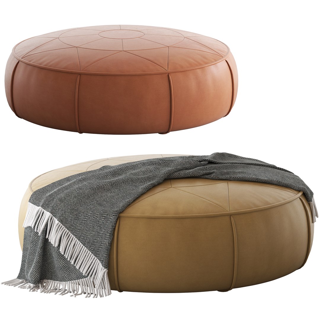 Globewest Bogart Compass Ottoman 3D Model - TurboSquid 2184304