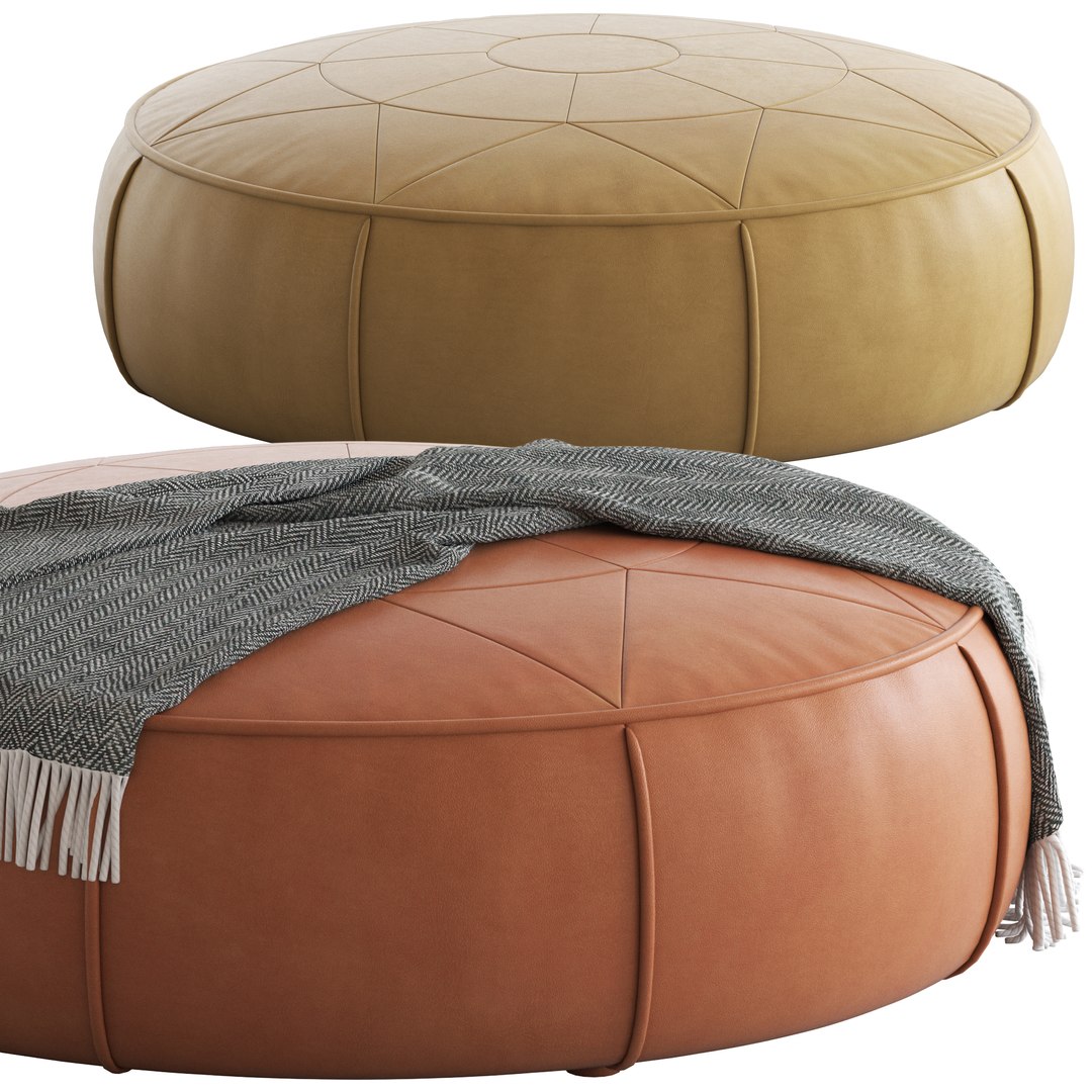 Globewest Bogart Compass Ottoman 3D Model - TurboSquid 2184304