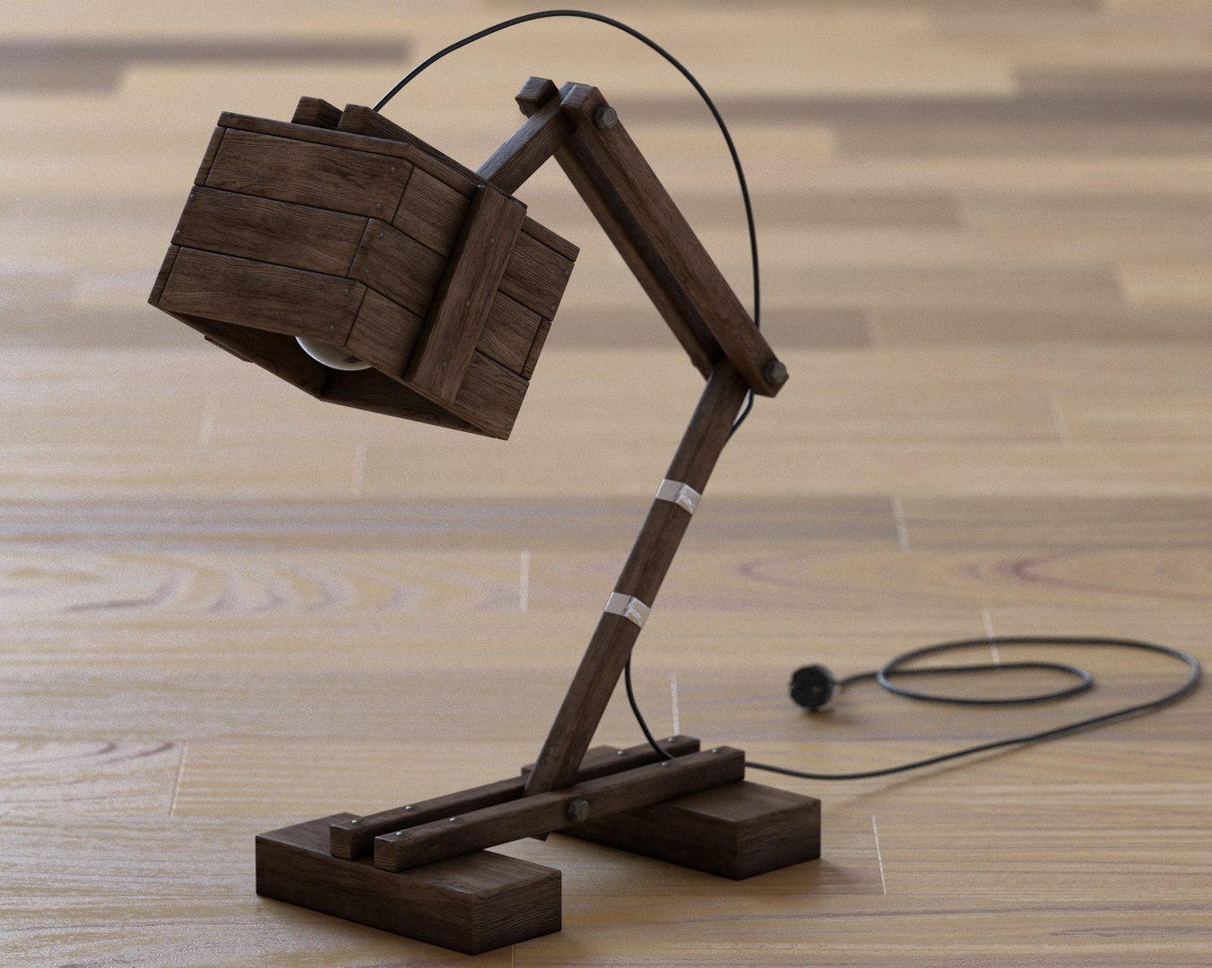3d photo realistic wooden desk model