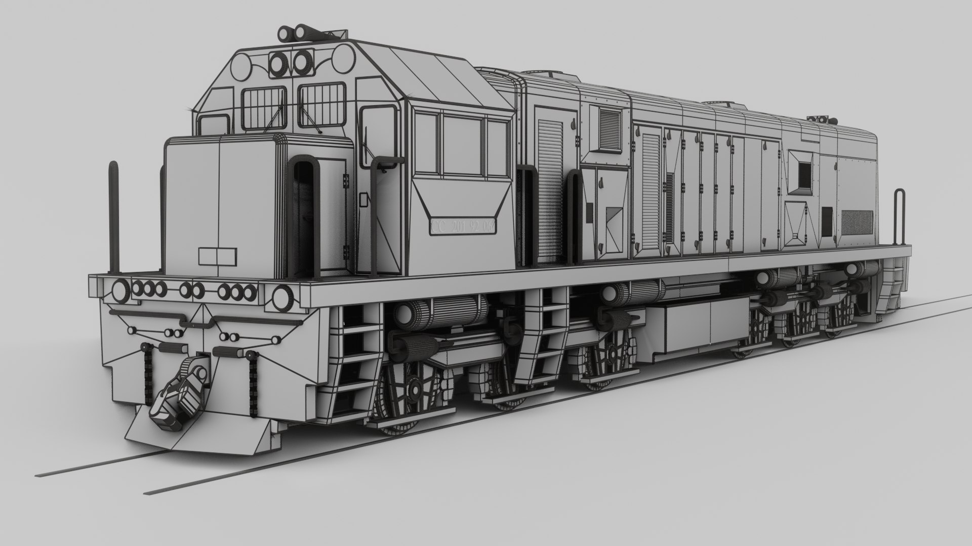3D Locomotive CC 201 Low-poly 3D Model - TurboSquid 1878147