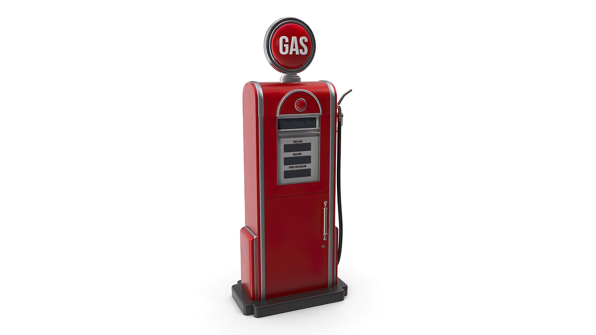 Retro Red Gas Pump Model - TurboSquid 2053980