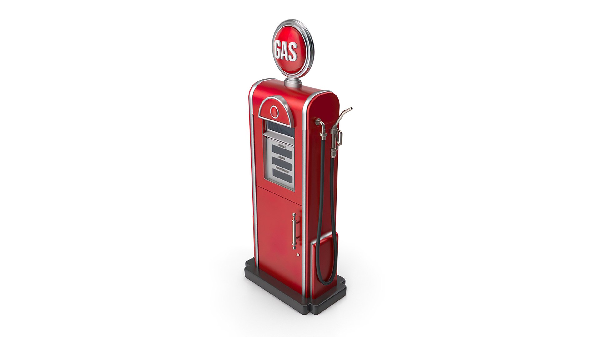 Retro Red Gas Pump Model - TurboSquid 2053980