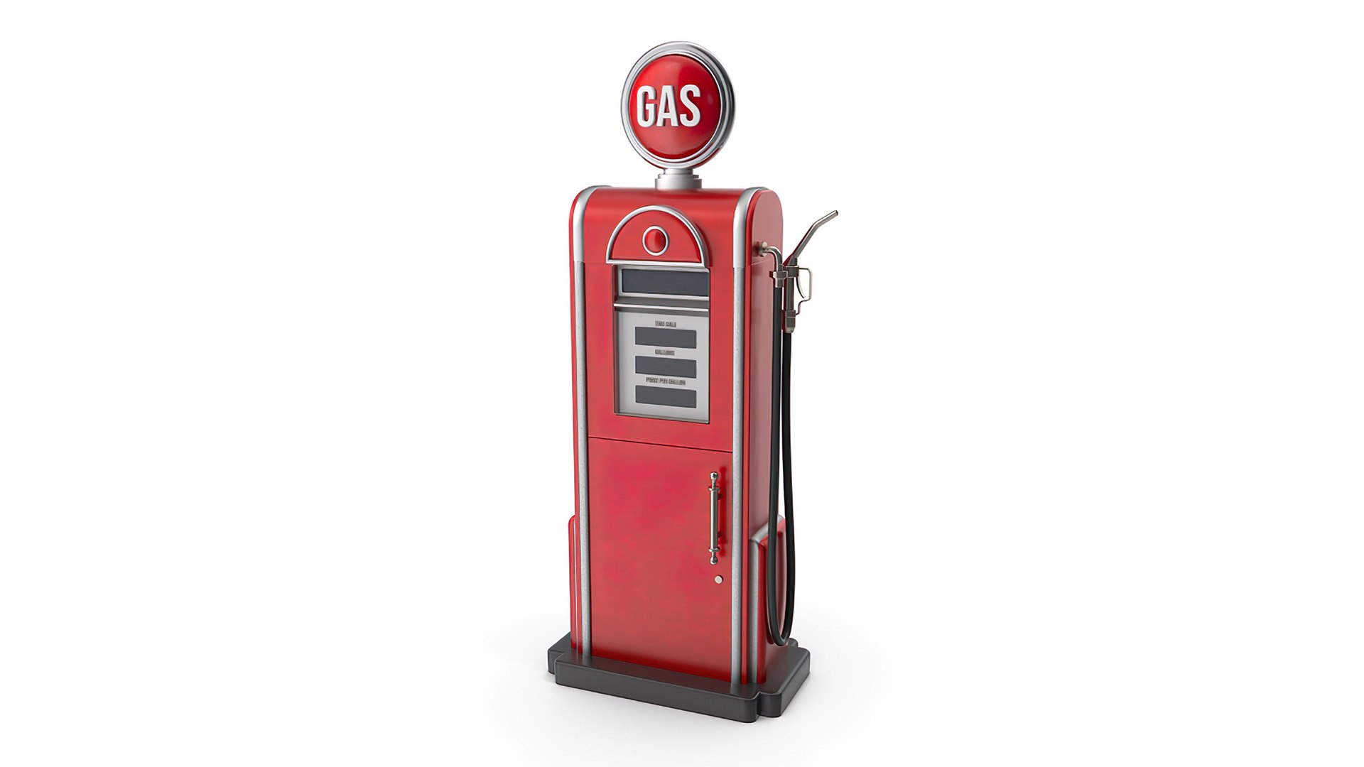 Retro Red Gas Pump Model - TurboSquid 2053980