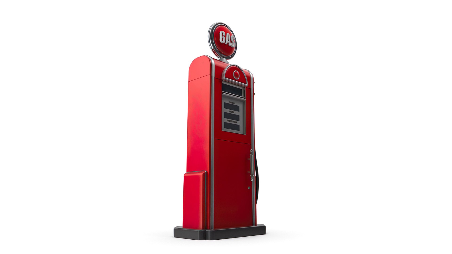 Retro Red Gas Pump Model - TurboSquid 2053980