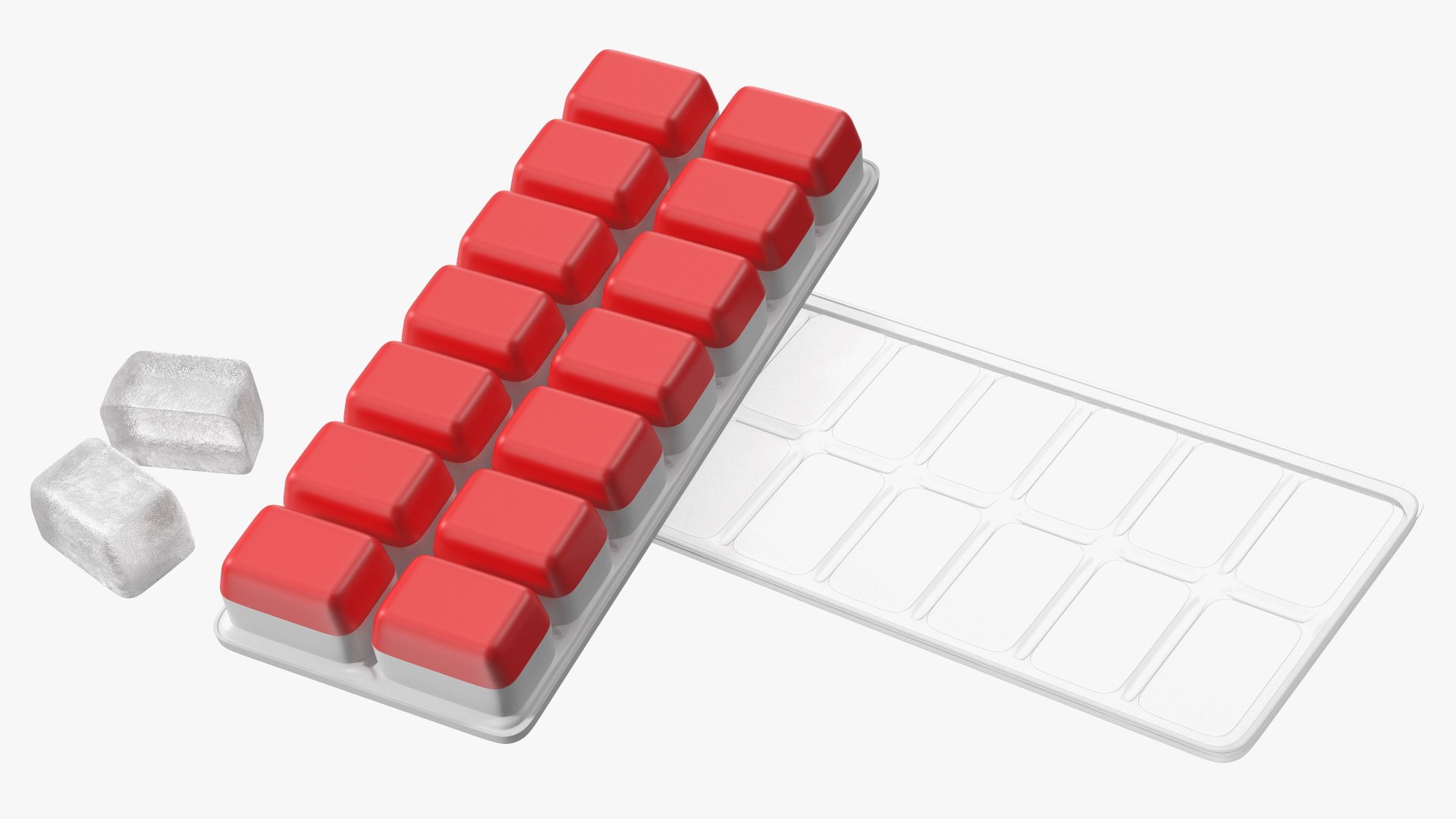 3D Full Ice Tray with Cover Red - TurboSquid 2079683
