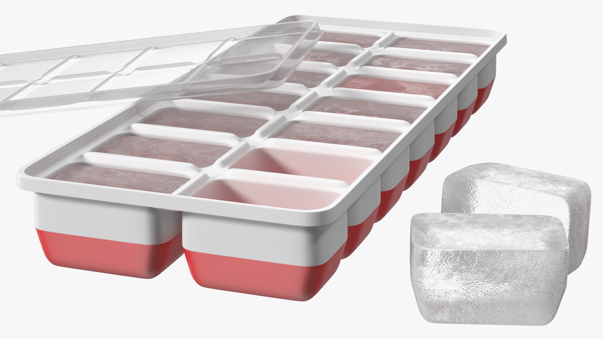 3D Full Ice Tray with Cover Red - TurboSquid 2079683