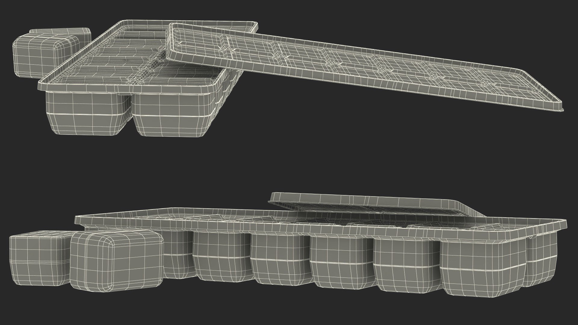 3D Full Ice Tray with Cover Red - TurboSquid 2079683