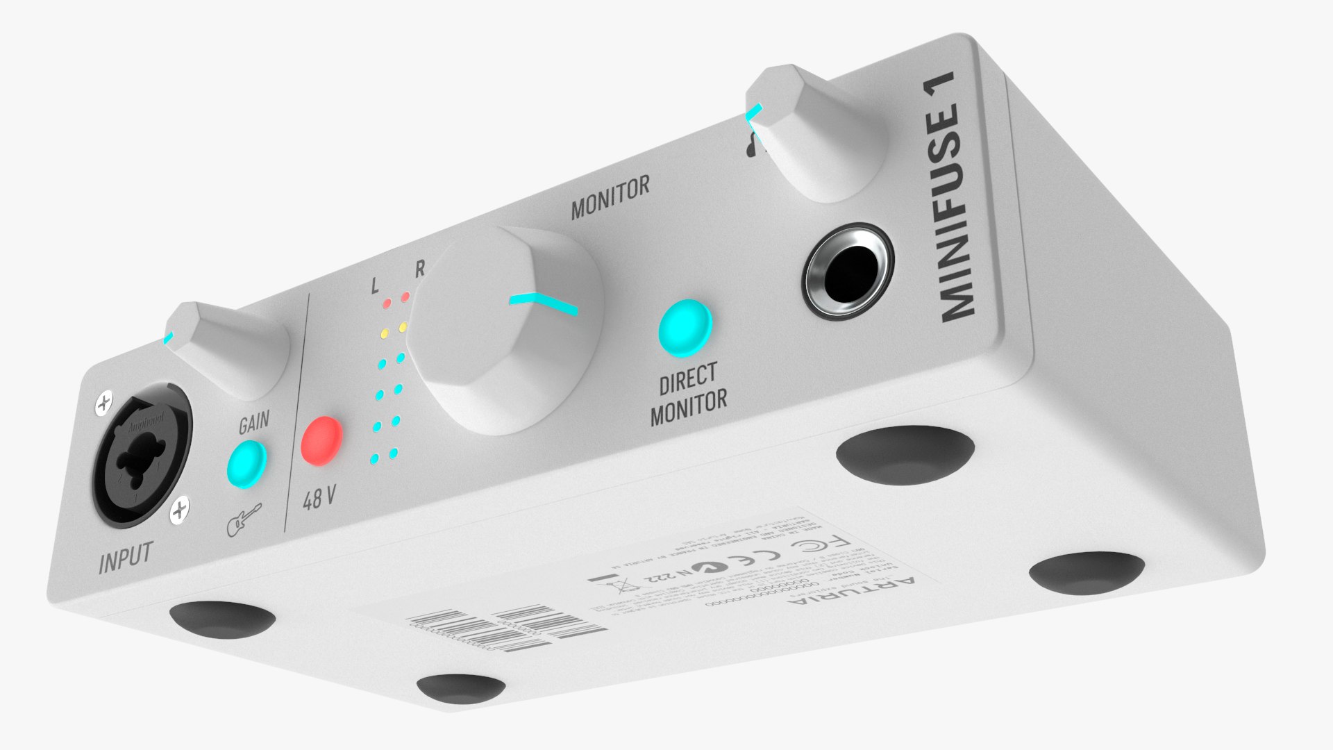 Compact Audio USB Interface Arturia MiniFuse 1 White 3D Model ...