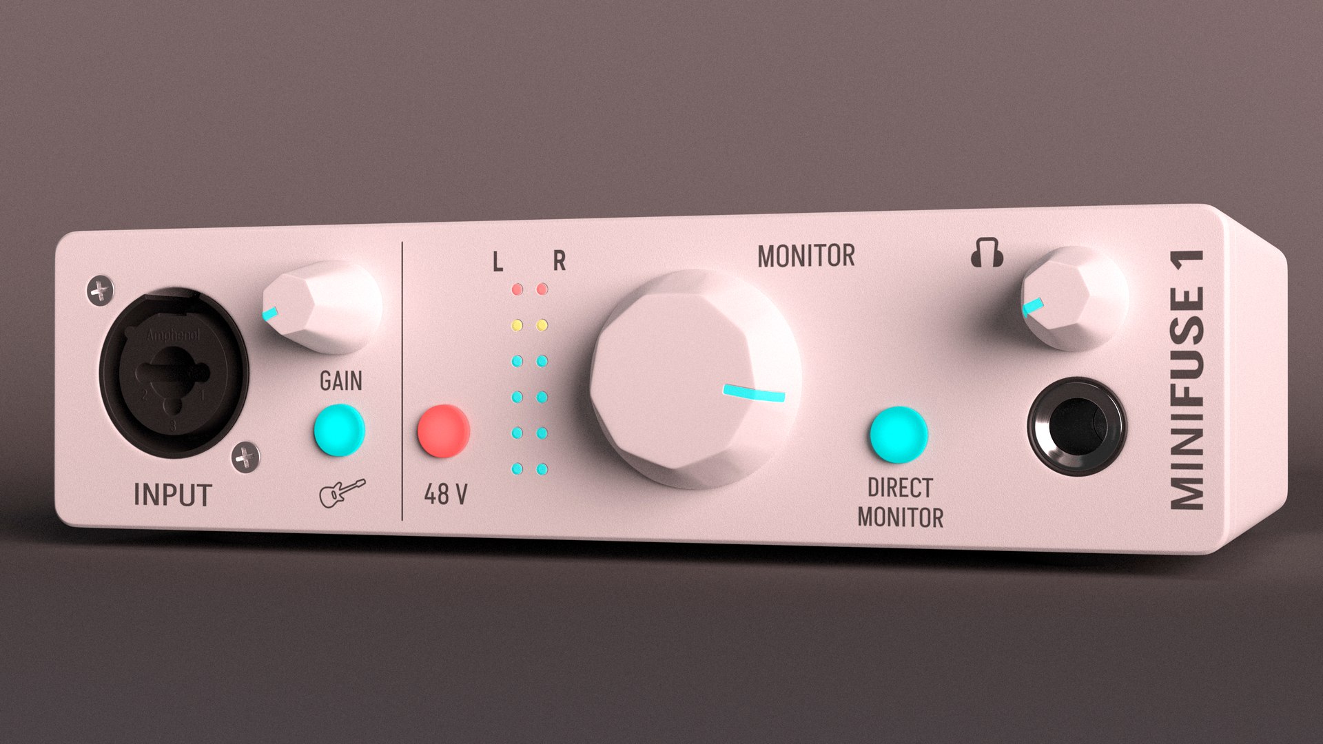 Compact Audio USB Interface Arturia MiniFuse 1 White 3D Model ...