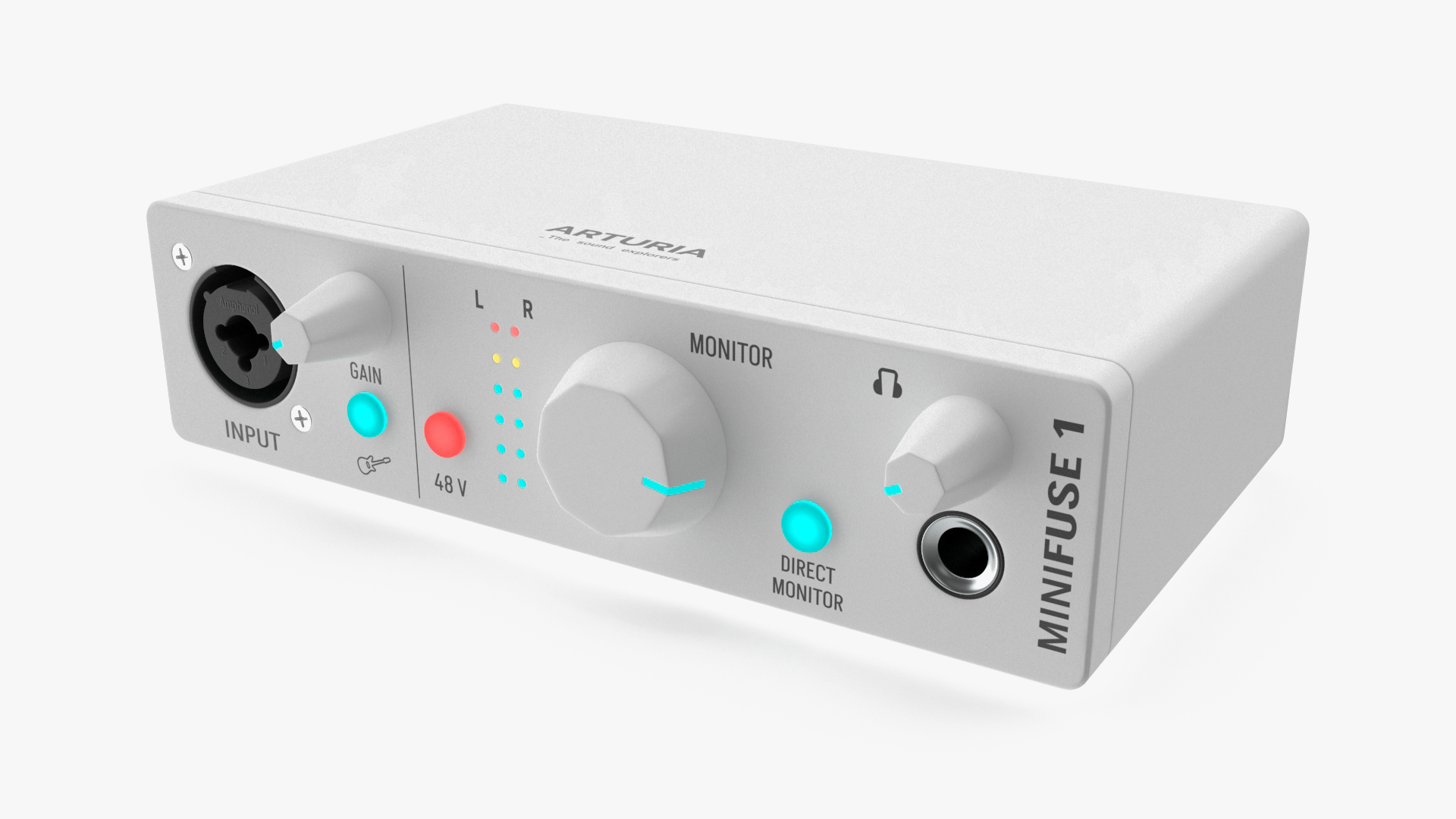 Compact Audio USB Interface Arturia MiniFuse 1 White 3D Model ...