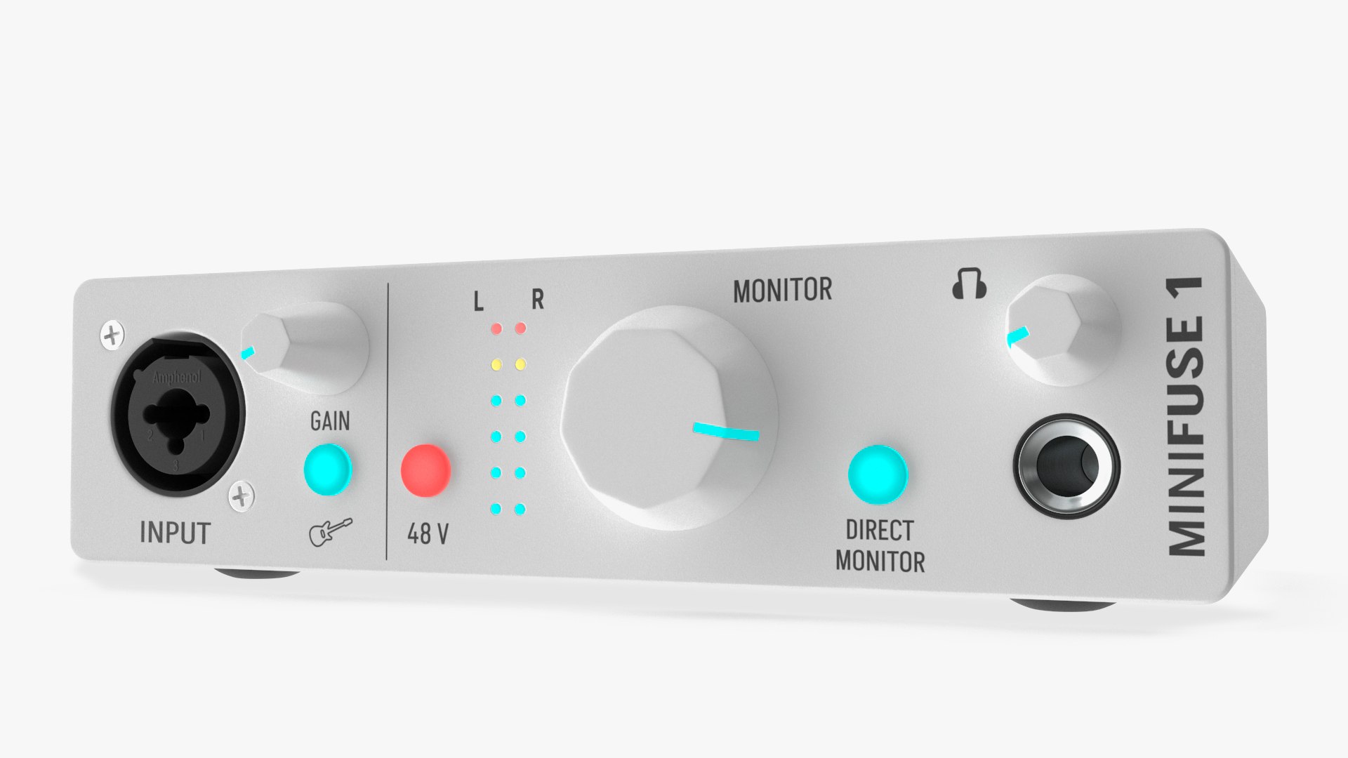 Compact Audio USB Interface Arturia MiniFuse 1 White 3D Model ...