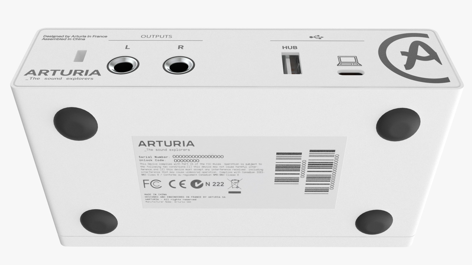 Compact Audio USB Interface Arturia MiniFuse 1 White 3D Model ...