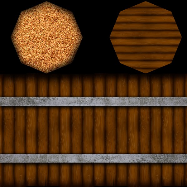 3d hand painted box wood barrel