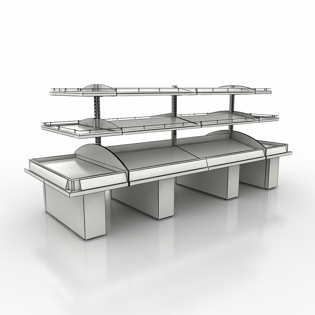 3d Model Of Fruit Vegetable Display Island