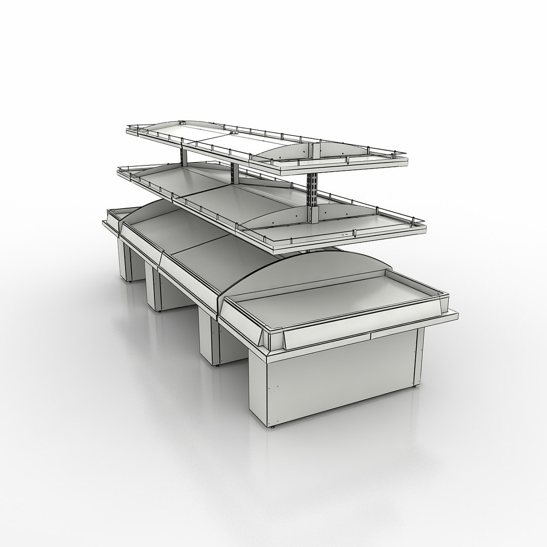 3d Model Of Fruit Vegetable Display Island