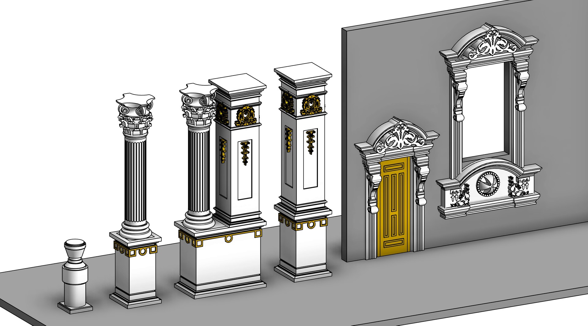 Classical House Revit Family Parameter 3D Model - TurboSquid 2298085