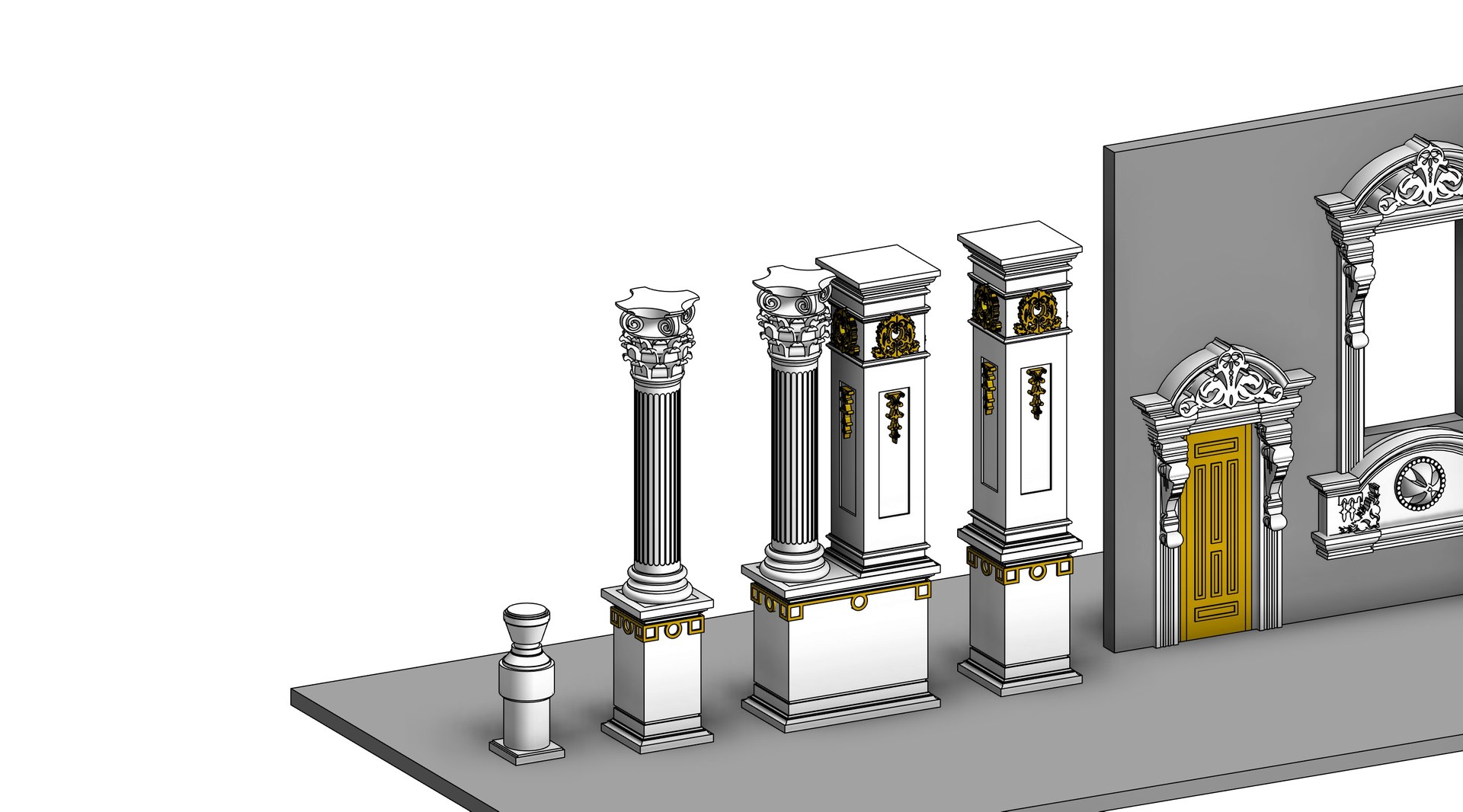 Classical House Revit Family Parameter 3D Model - TurboSquid 2298085
