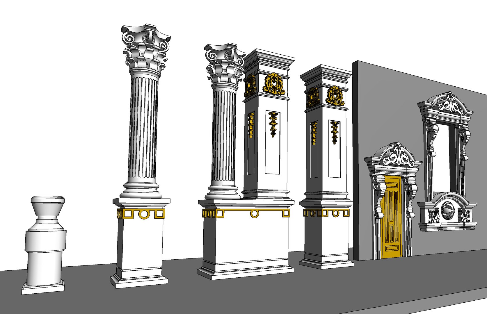 Classical House Revit Family Parameter 3D Model - TurboSquid 2298085