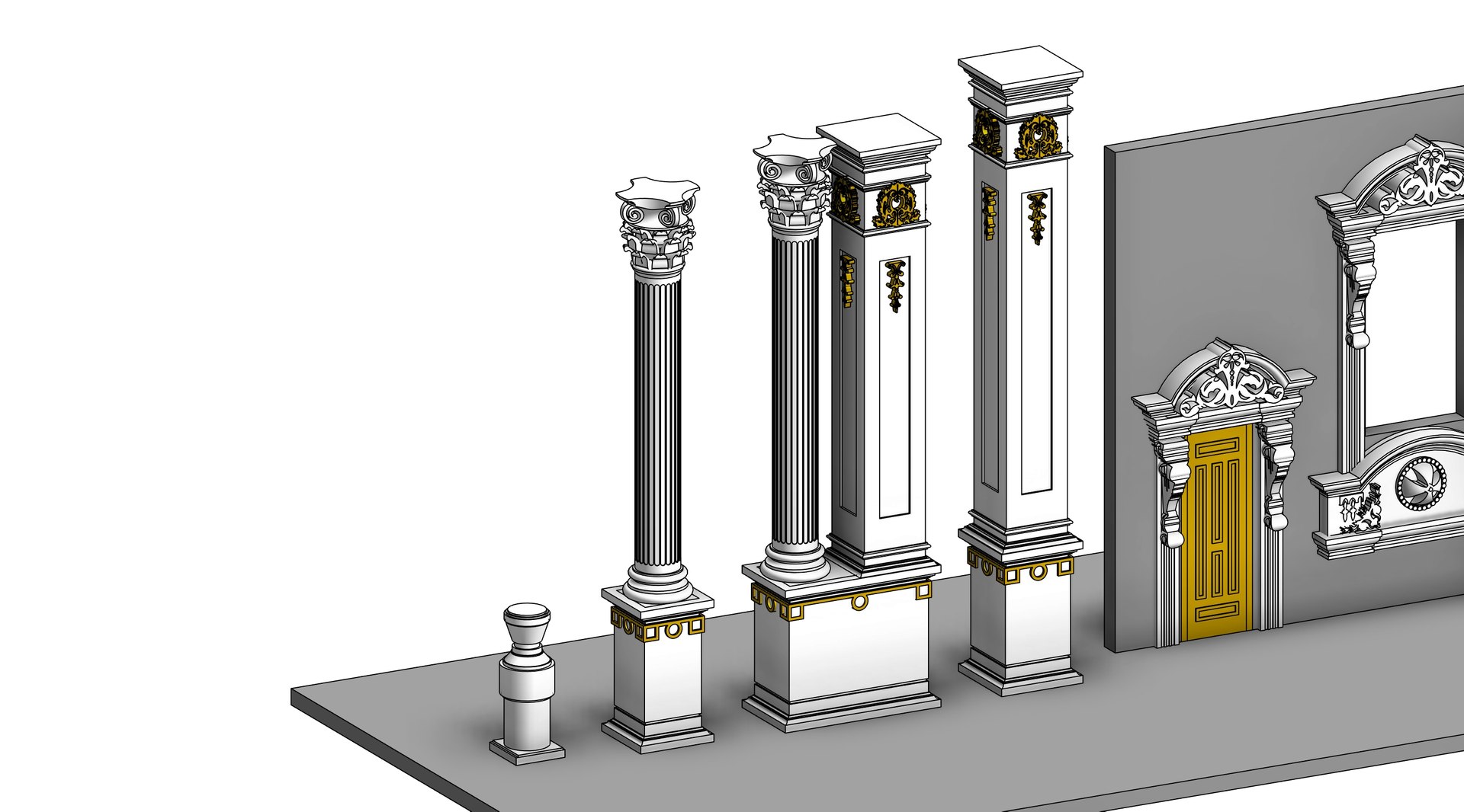 Classical House Revit Family Parameter 3D Model - TurboSquid 2298085
