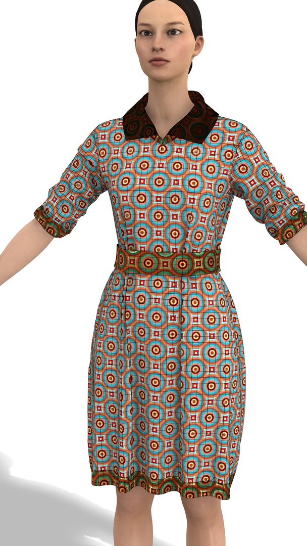 Retro Dress 3D Model - TurboSquid 1860323