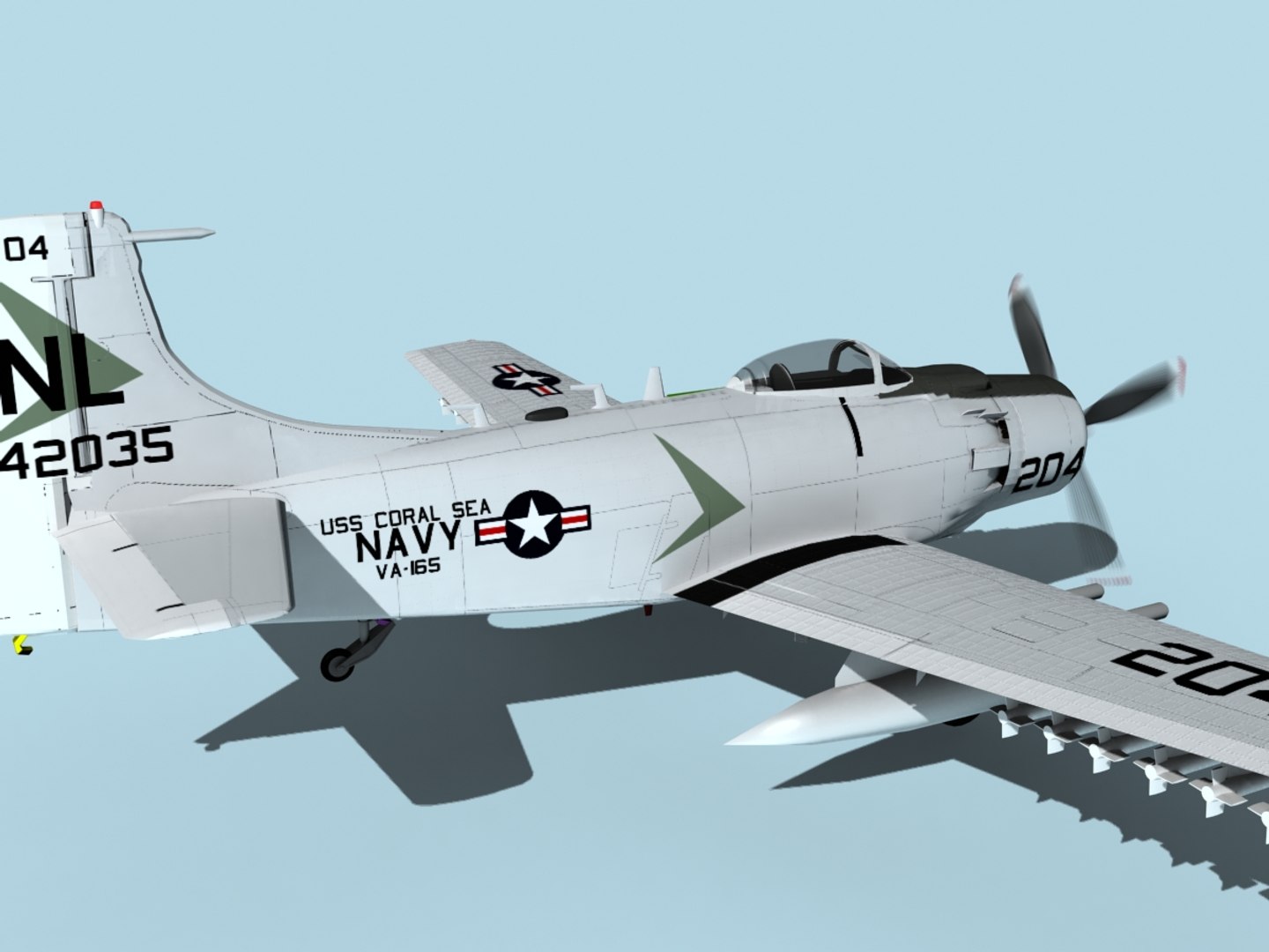Skyraider Douglas A-1 3D Model - TurboSquid 1488633