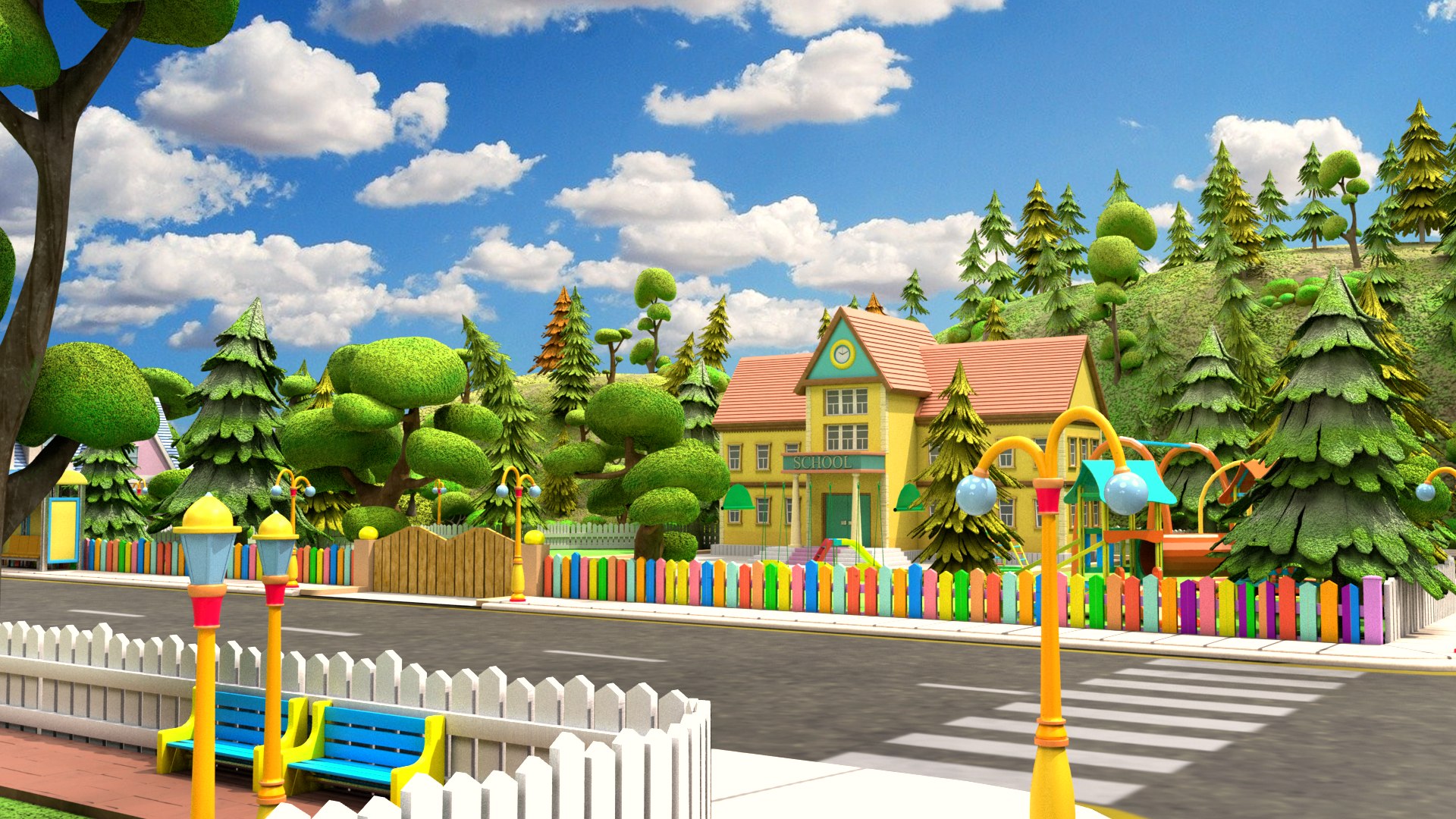 3D Stylized Cartoon City Model - TurboSquid 2199126