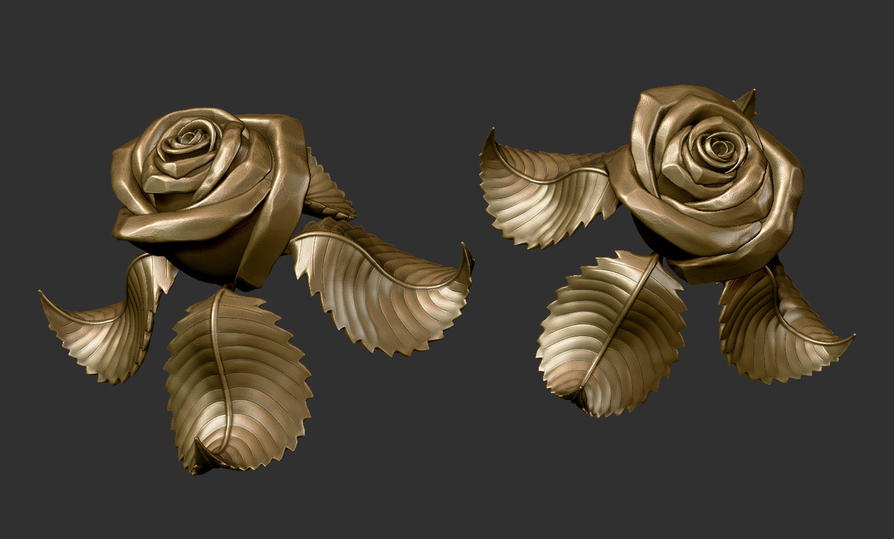 Rose Sculpture 3d Obj
