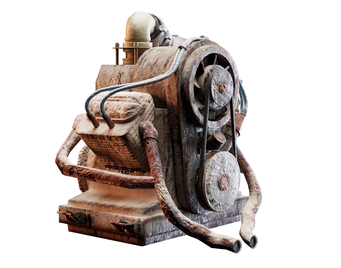 3D Collection Of Rusty Damaged Car Engines Da1 Model - TurboSquid 1964441