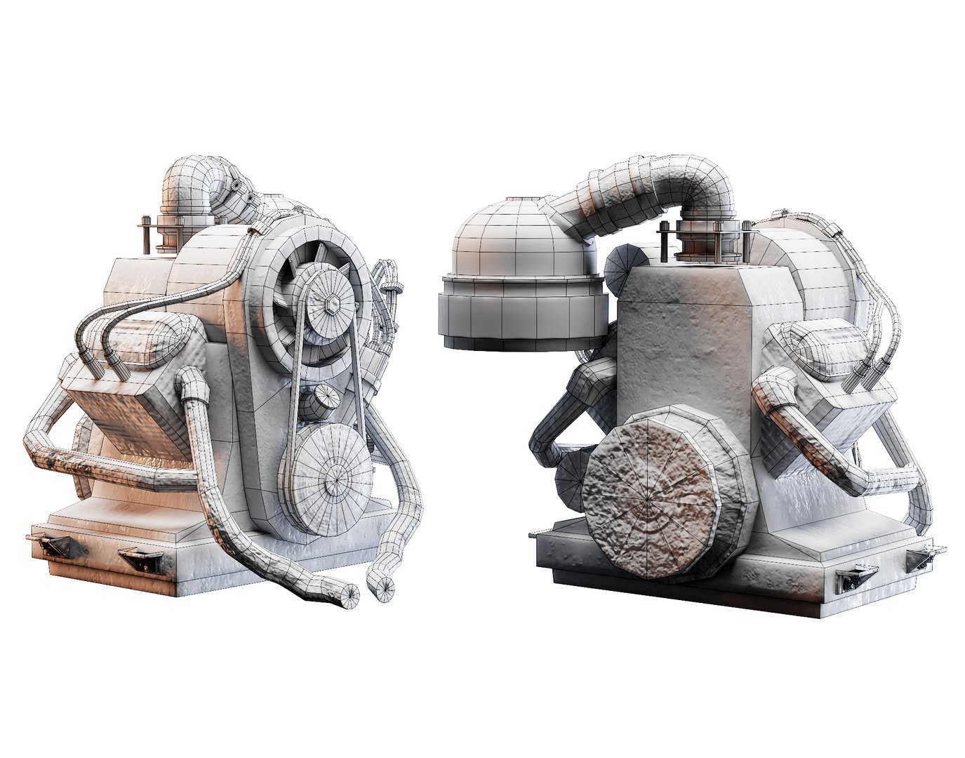 3D Collection Of Rusty Damaged Car Engines Da1 Model - TurboSquid 1964441