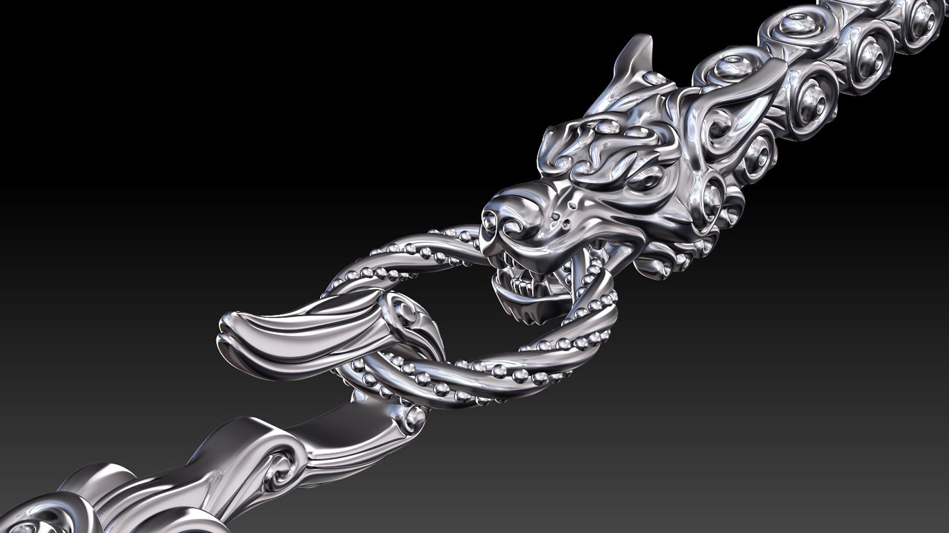 3D Wolf Bracelet Chain - TurboSquid 2218682