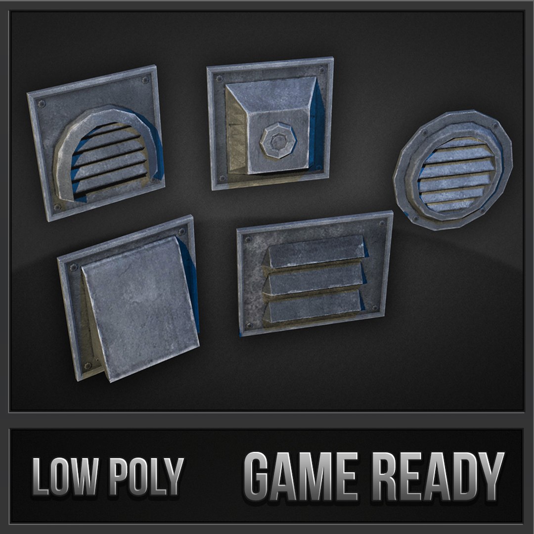wall vents pack 01 3d 3ds