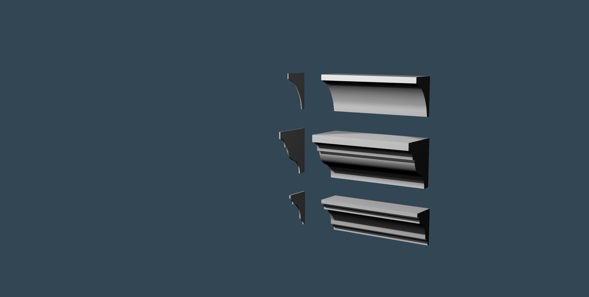 3d obj cornices interior exterior