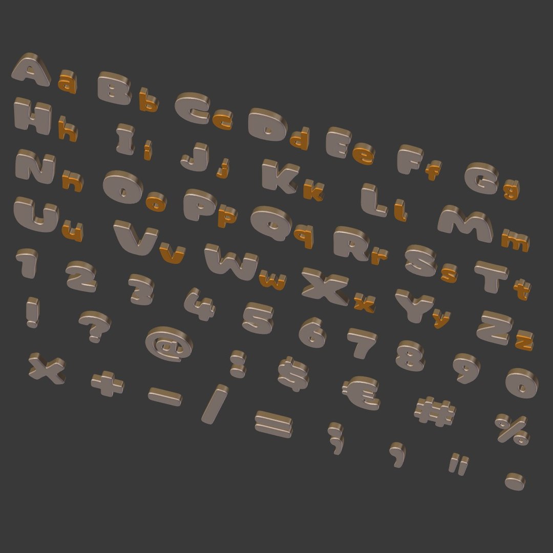 Cartoon Alphabet 3D Model - TurboSquid 1472717