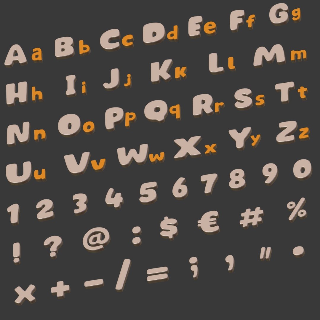Cartoon Alphabet 3D Model - TurboSquid 1472717