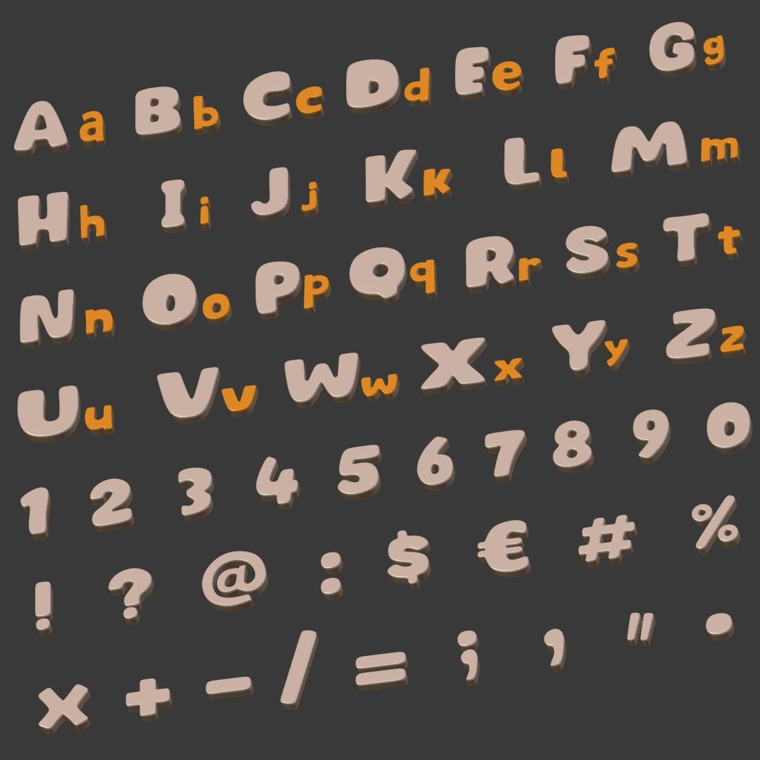 Cartoon Alphabet 3D Model - TurboSquid 1472717