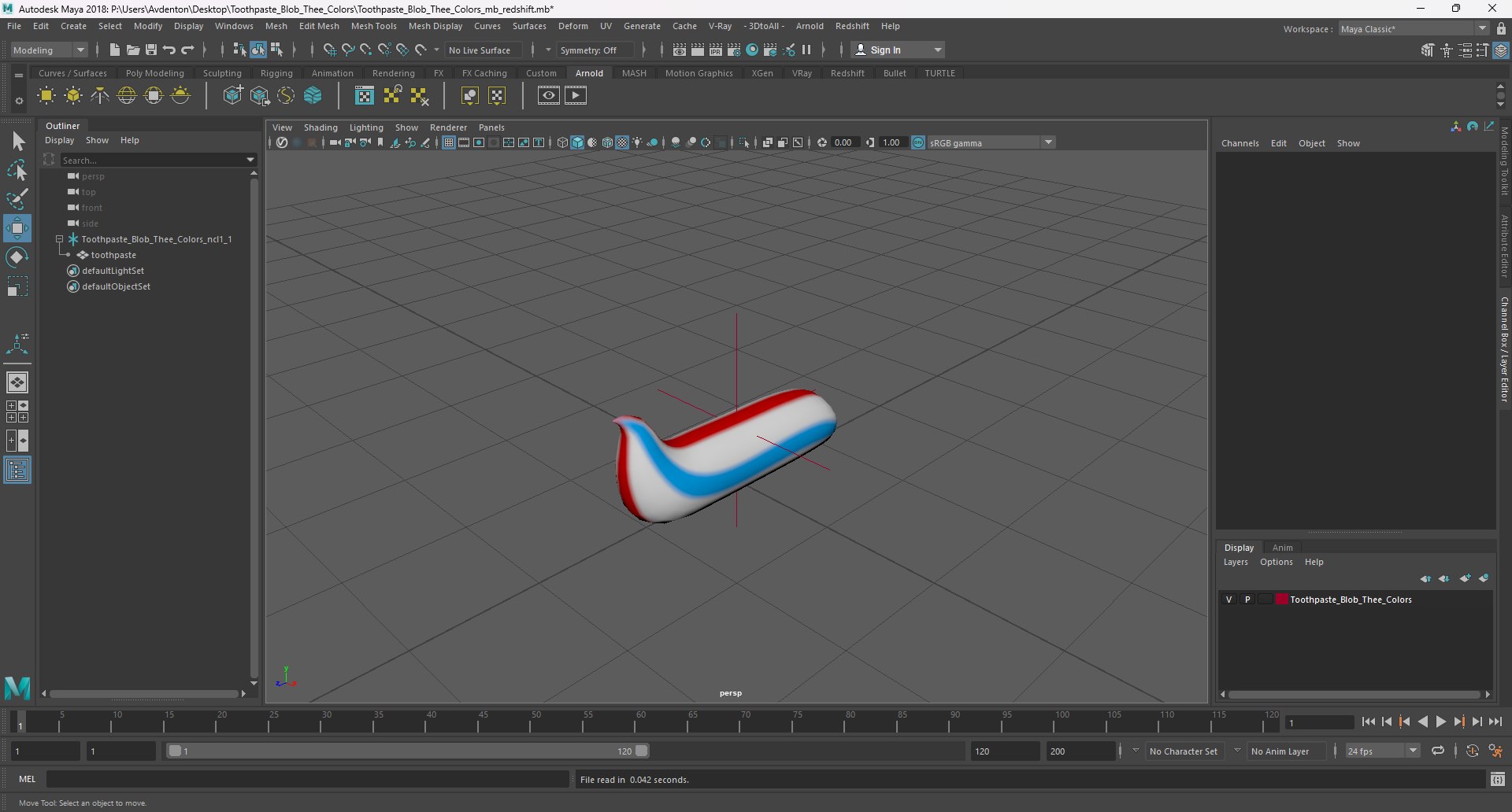 Toothpaste Blob Thee Colors 3D Model - TurboSquid 2319049