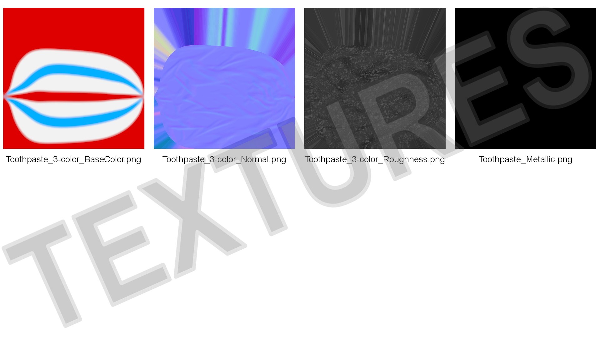 Toothpaste Blob Thee Colors 3D Model - TurboSquid 2319049