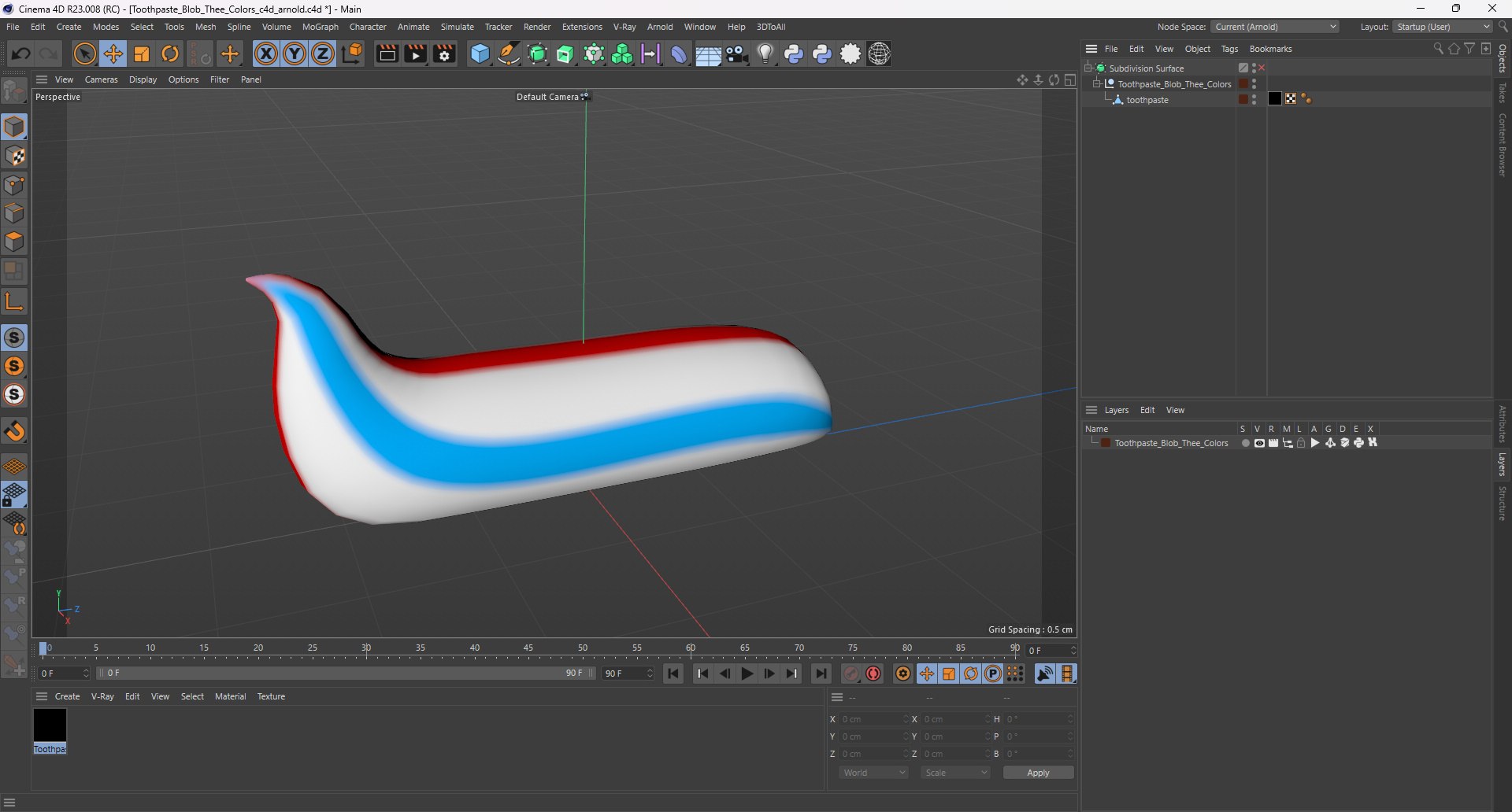 Toothpaste Blob Thee Colors 3D Model - TurboSquid 2319049