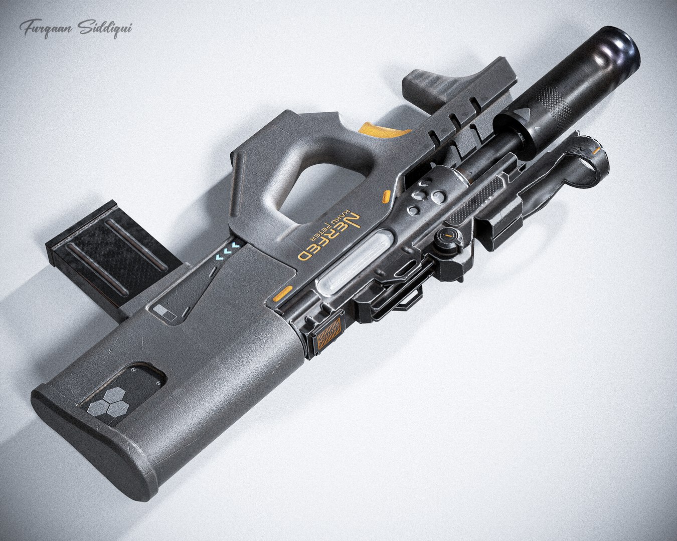 3D Sci-fi SMG Weapon PBR Model - TurboSquid 2136075
