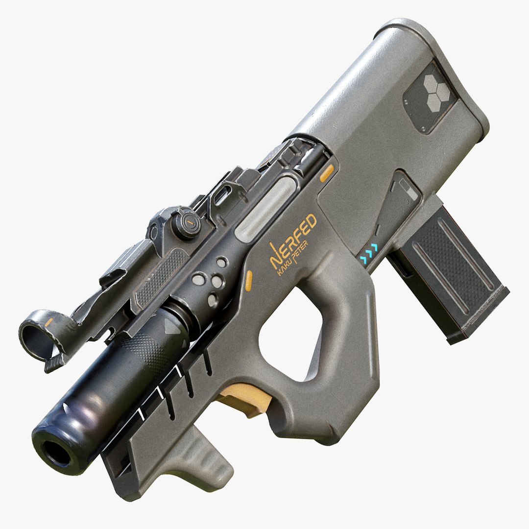 3D Sci-fi SMG Weapon PBR model - TurboSquid 2136075