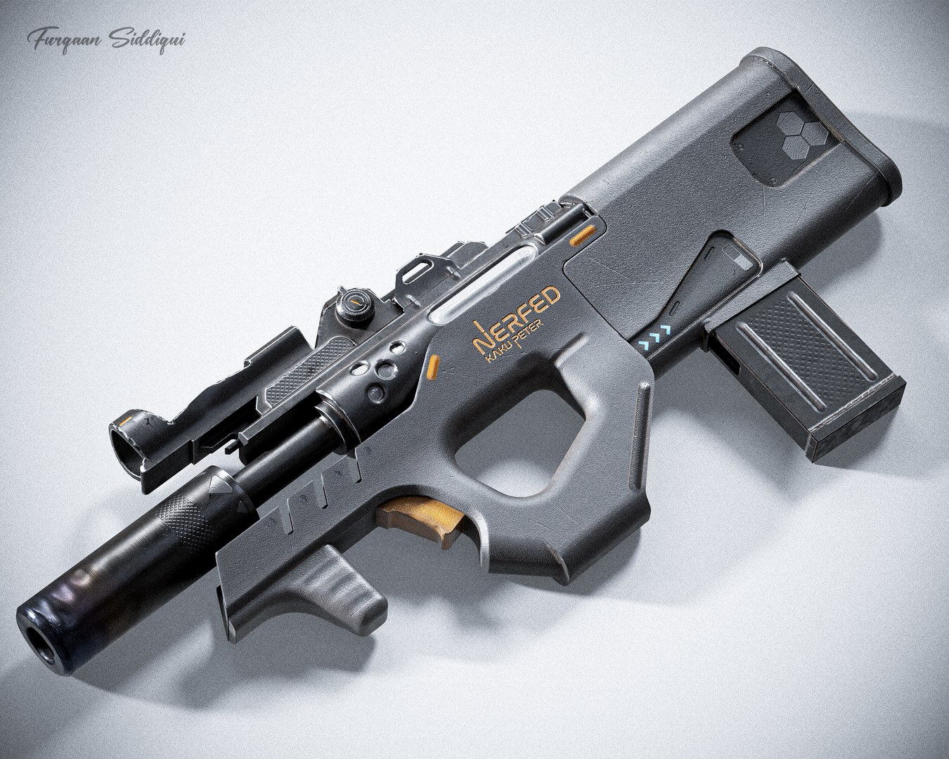 3D Sci-fi SMG Weapon PBR Model - TurboSquid 2136075